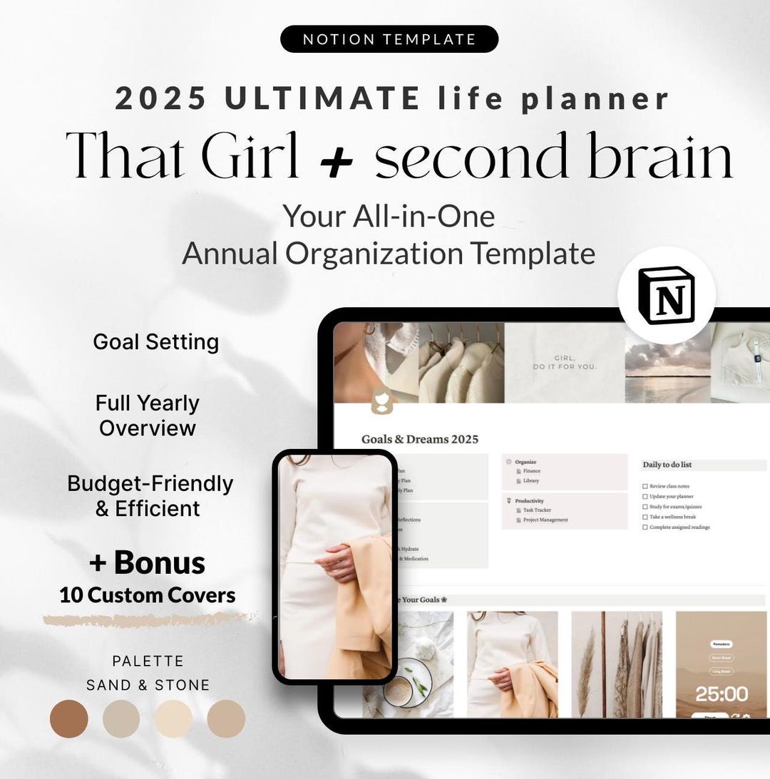 Notion Planner Template, Custom Digital Calendar, Aesthetic Habit ...