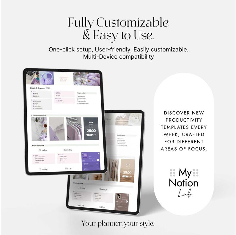 Notion To-do List Template, Task Planner, Daily Weekly Monthly ...