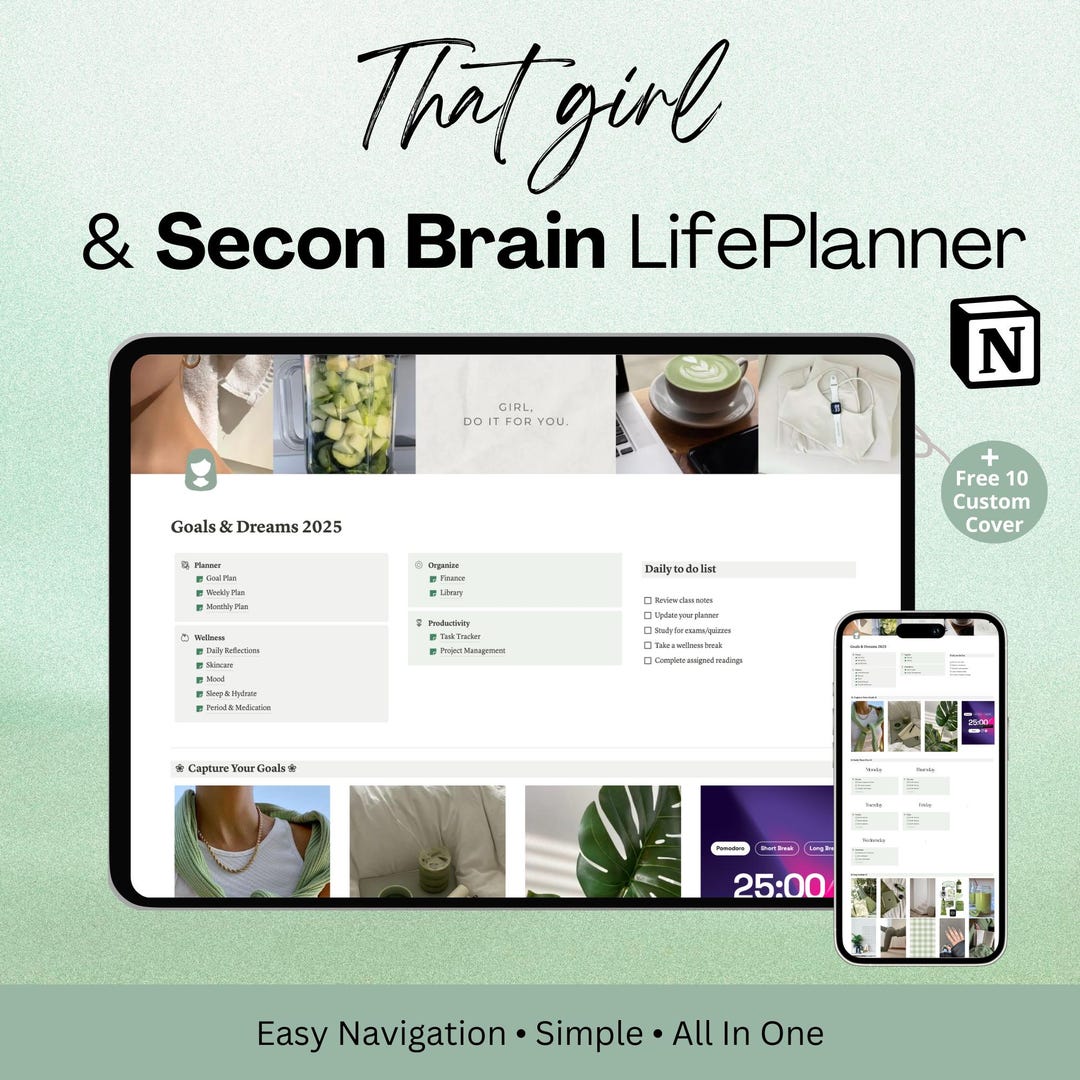 Notion Planner Template, Custom Digital Calendar, Aesthetic Habit ...