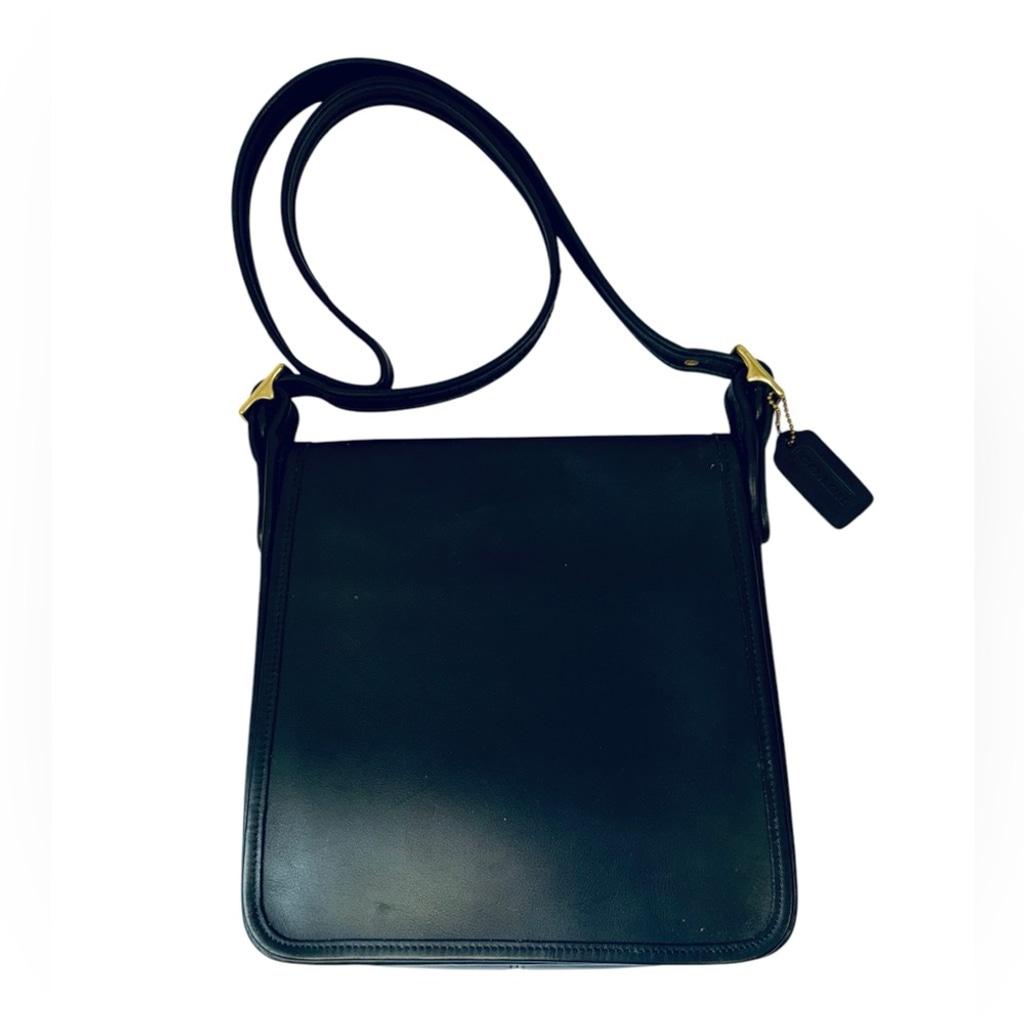 Coach Vintage 9144 Studio Saddle Flap Crossbody Bag Black Leather Coach ...