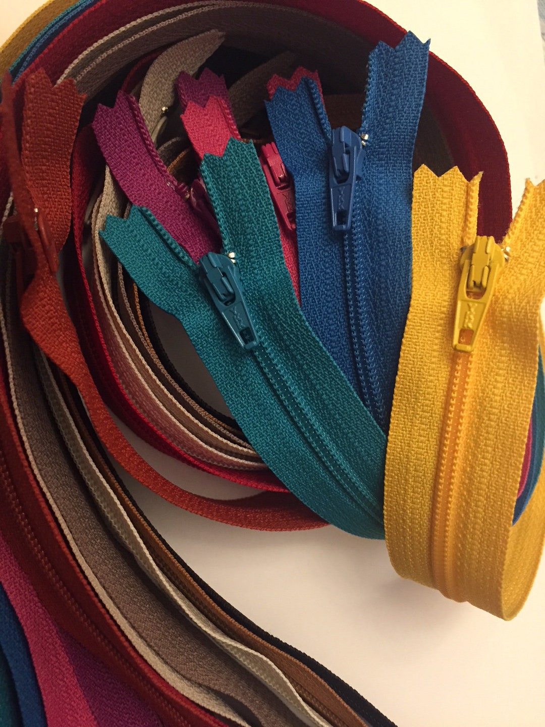 20 Inch YKK Zippers, 5 Pcs, in Your Choice of Color, Pink, Brown ...