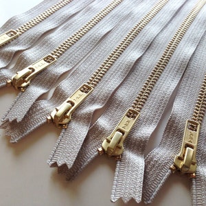 16 Inch Metal Zippers TEN Brass Zippers Natural Beige Tape - Etsy