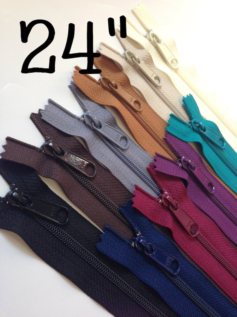 24 inch Handbag zippers long pull TEN pcs YKK zippers | Etsy