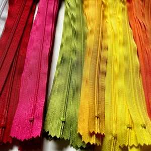 10 Inch Zippers, Sets of 10 in One Color, YKK Brown, Beige, White ...