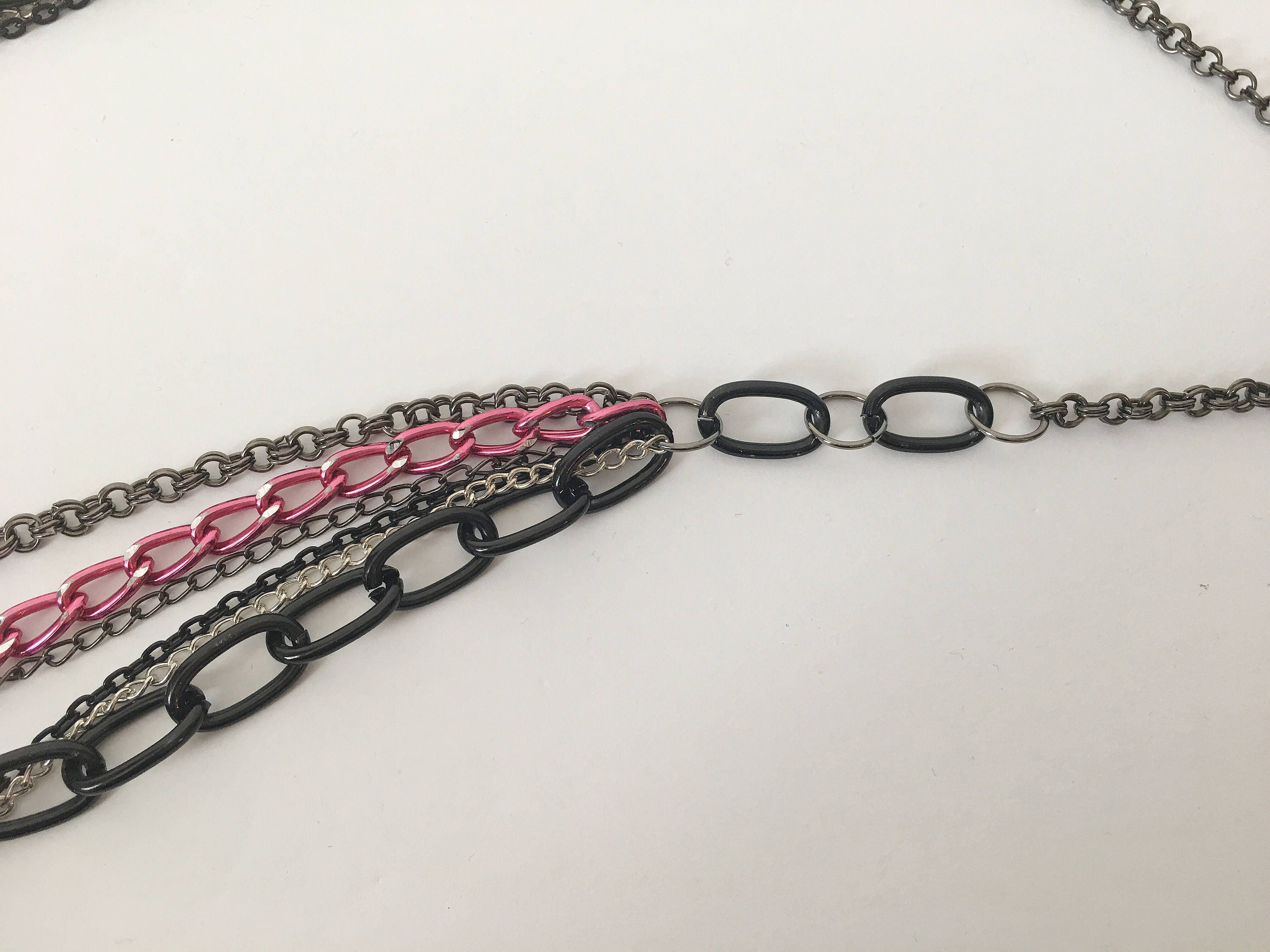 OOAK Handmade Gothic Long Chain Pink Necklace Pastel Goth - Etsy UK