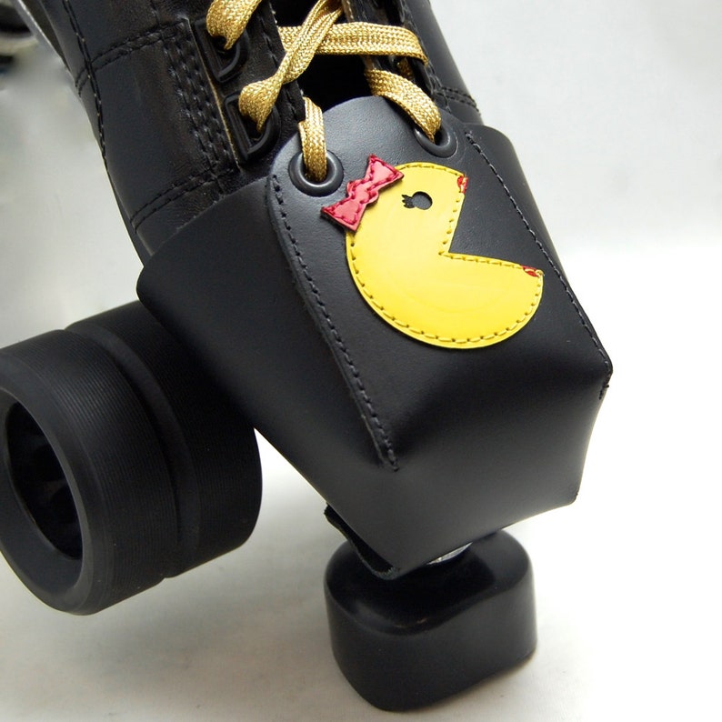 Leather Toe Guards with Ms. PacMan and Ghost | Etsy