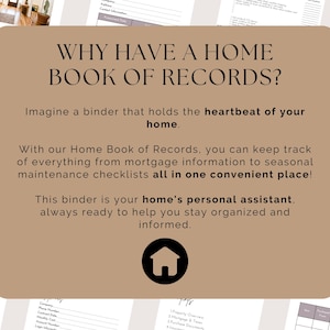 Home Book of Records | Homeowner's Organization Binder | Real Estate ...