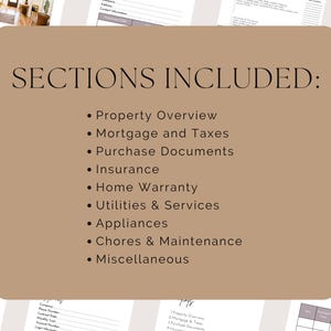 Home Book of Records | Homeowner's Organization Binder | Real Estate ...