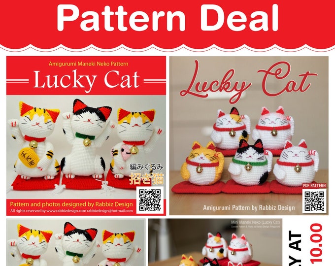 PDF Pattern Mini Lucky Cat Pattern - Etsy UK