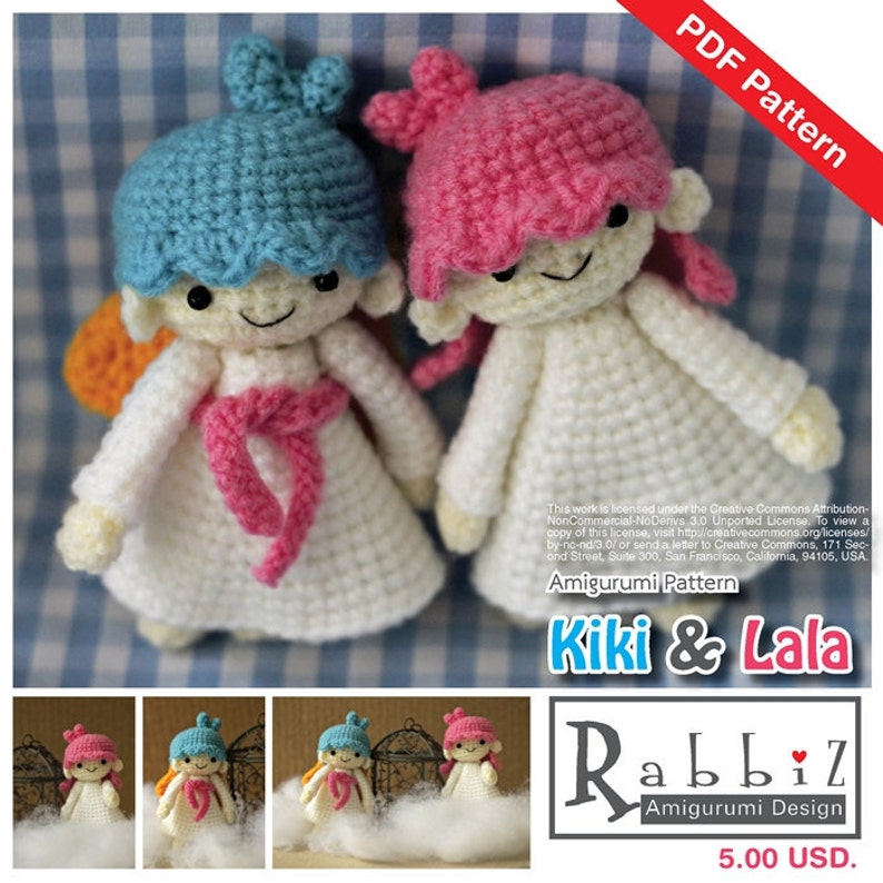 PDF Pattern Amigurumi Kiki and Lala twin Little Stars - Etsy