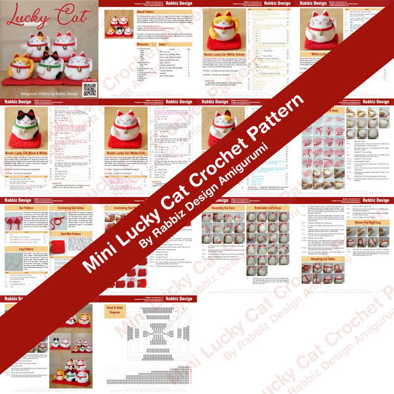 PDF Pattern Mini Lucky Cat Pattern - Etsy Australia