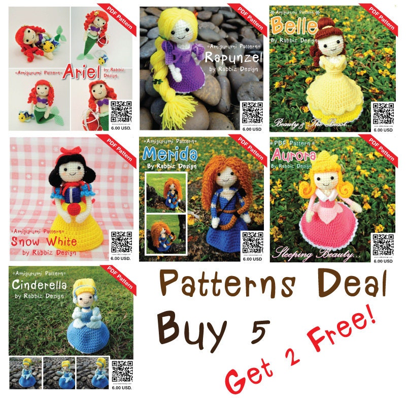 Pattern Deal Princesses Set Buy 5 Get 2 Free | Etsy