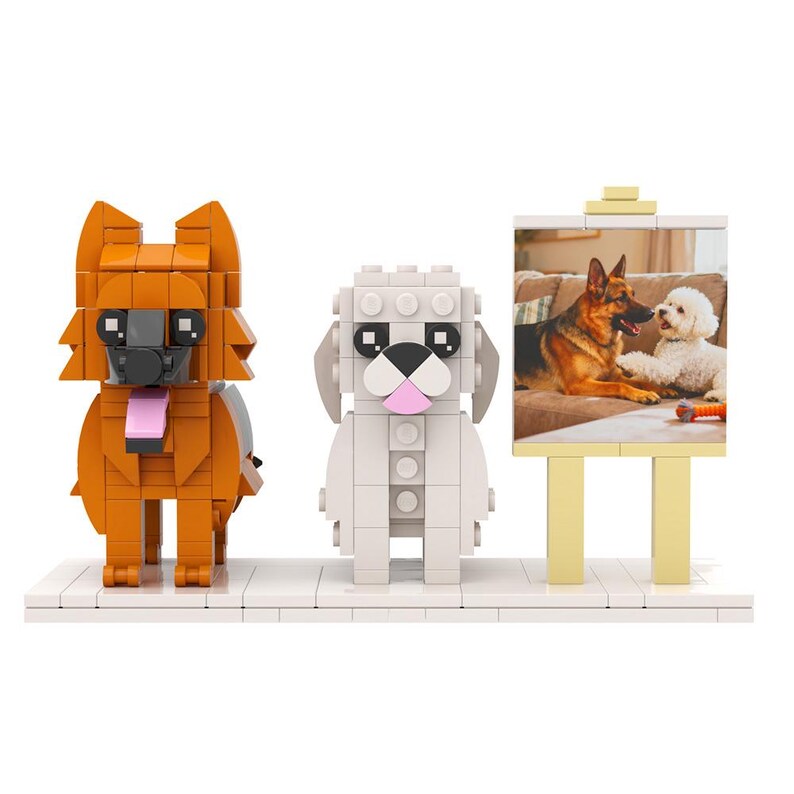 Custom Brick Dog Figures With Frame: Personalized Pet Gift - Etsy