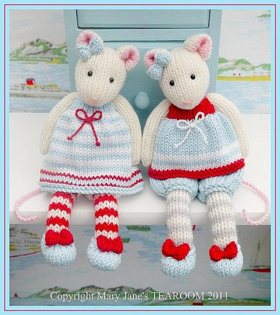 Tearoom Mice Knitting Pattern: Vintage Nautical Design (PDF Pattern) - Etsy