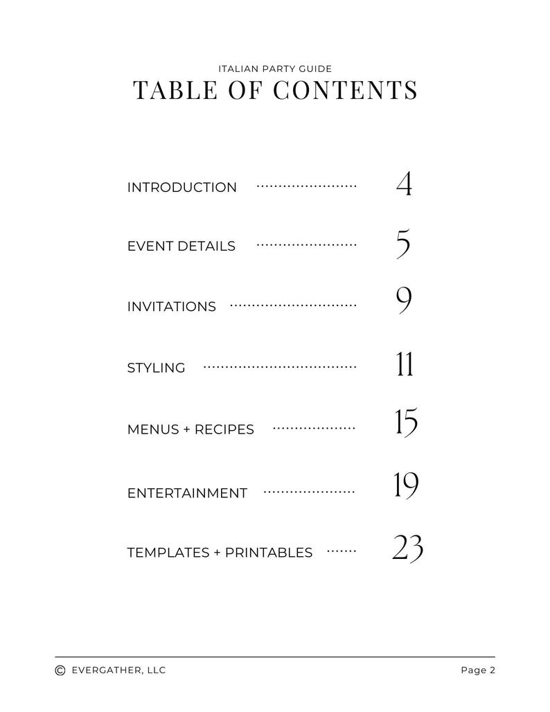 Italian Dinner Party Guide (with Dinner Menu + Templates) - Etsy