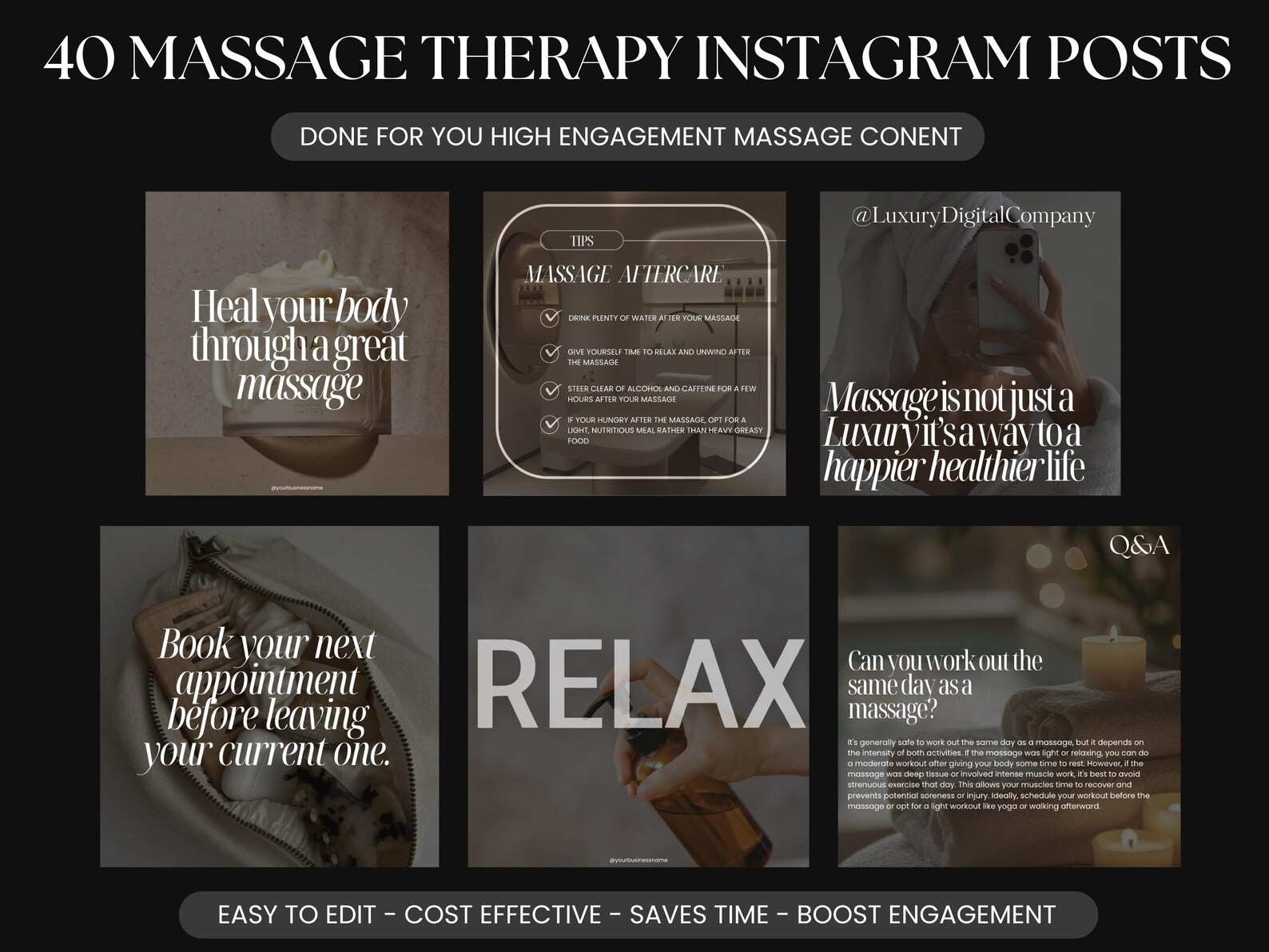 Massage Therapy Instagram Template | Massage Therapist Social Media ...