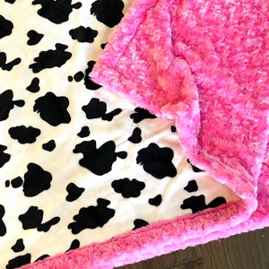 Cozy Minky Baby Blanket Cow Print Minky Baby Blanket Baby - Etsy