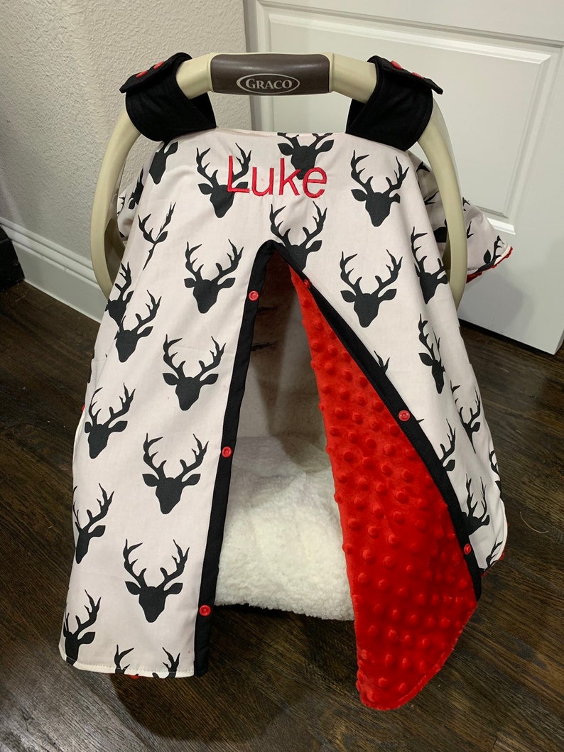Baby Car Seat Covers Cotton Deer Buck in Cream With Black - Etsy