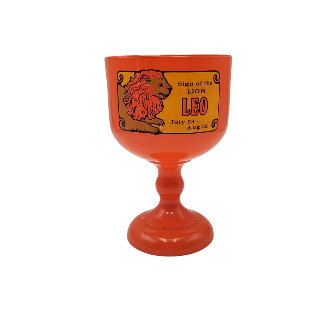Vintage Tiara Indiana Glass 1970s Orange Yellow Leo the Lion Zodiac ...