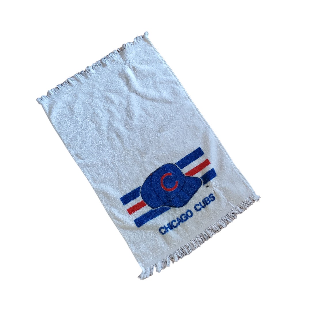 Vintage Cannon Chicago Cubs Baseball Sports White Red Blue 23x15 Fringe ...