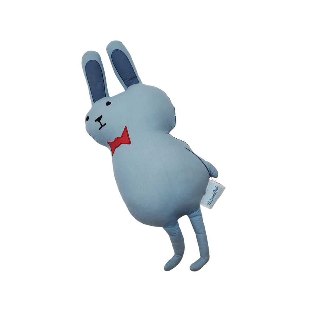 Vintage the Land of Nod 100% Cotton 2D / 2 Dimensional 18" Blue Rabbit ...