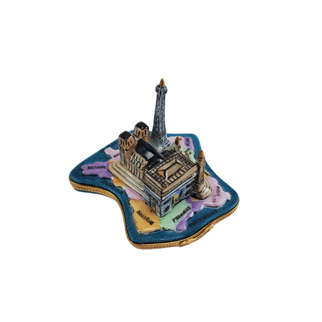 Vintage Limoges France Deco Peint Main Porcelain Colorful Paris Notre ...