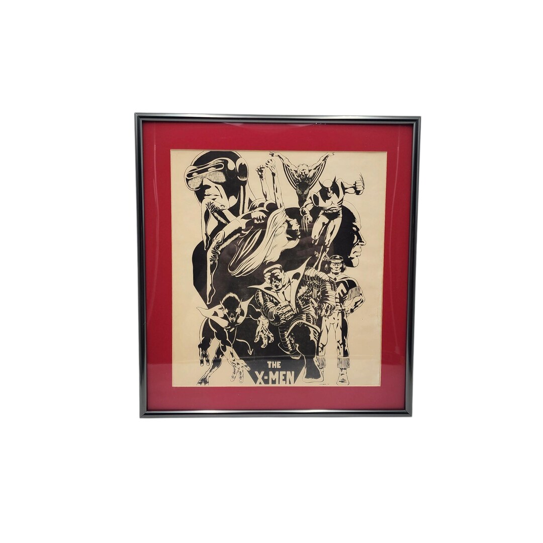 Vintage 1970s X-men Marvel Black and White Comic Graphic Ron Wilber 14 ...