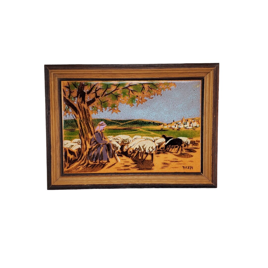 Vintage Made in Israel Handmade Artist Signed Enamel on Copper Sheep ...