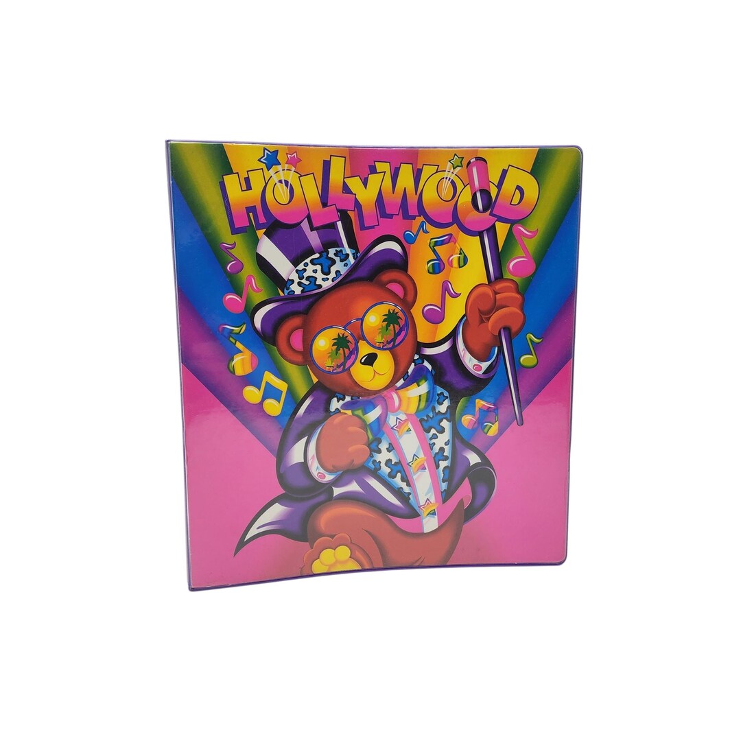 Vintage Lisa Frank Y2K 90s Stuart Hall Pink Purple Hollywood Bear 3 ...