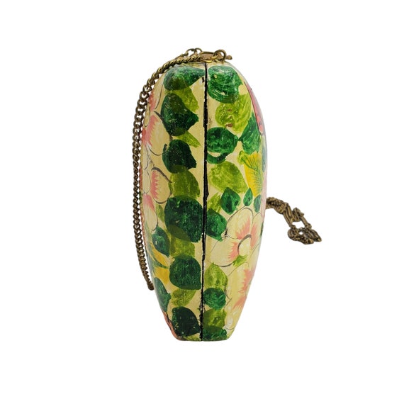 Vintage Pink Green Floral Paper Mache Lacquer Square … - Gem