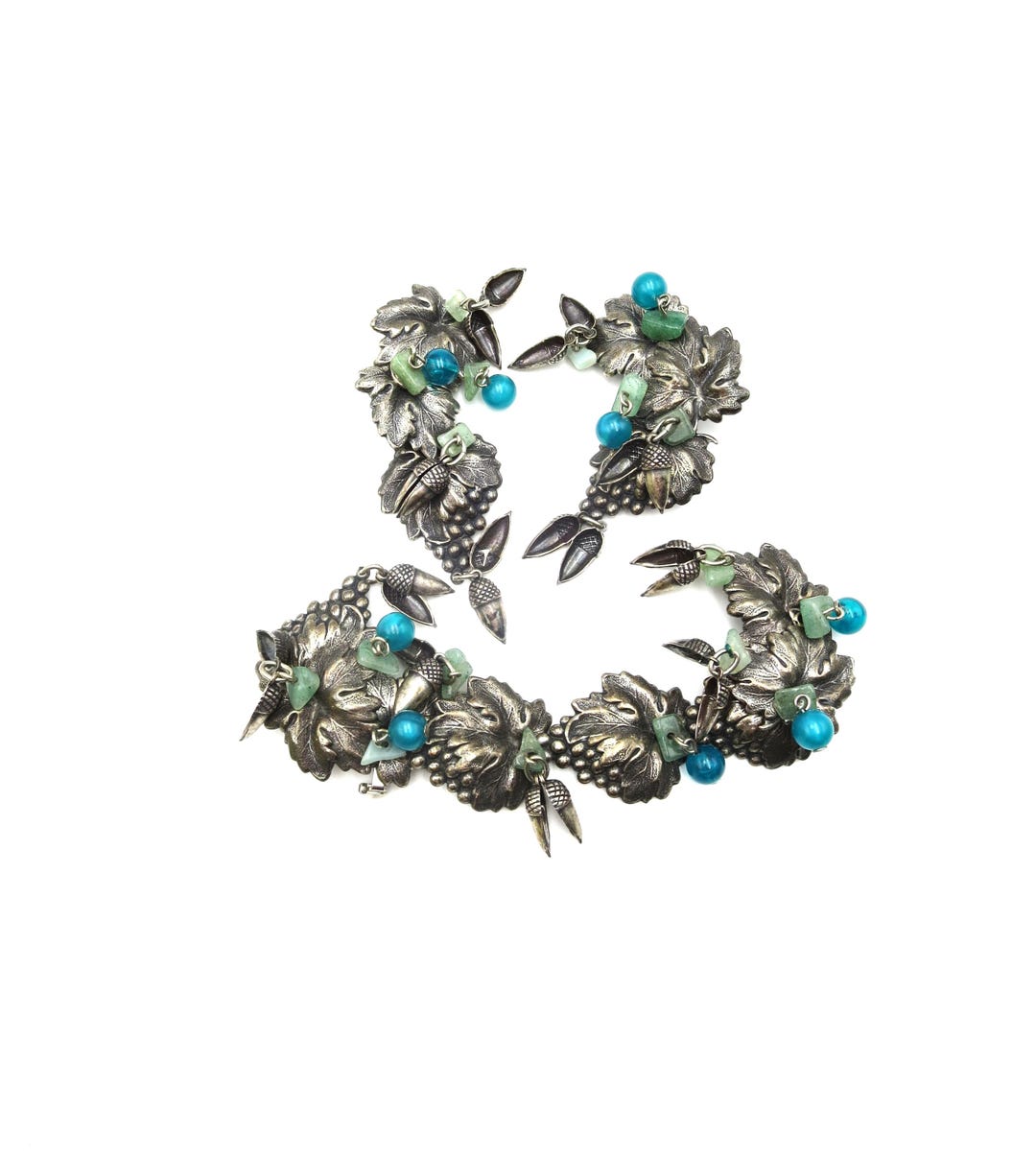 Vintage La Contessa by Mary Demarco Silver Tone Grape Cluster Leaf Vine ...