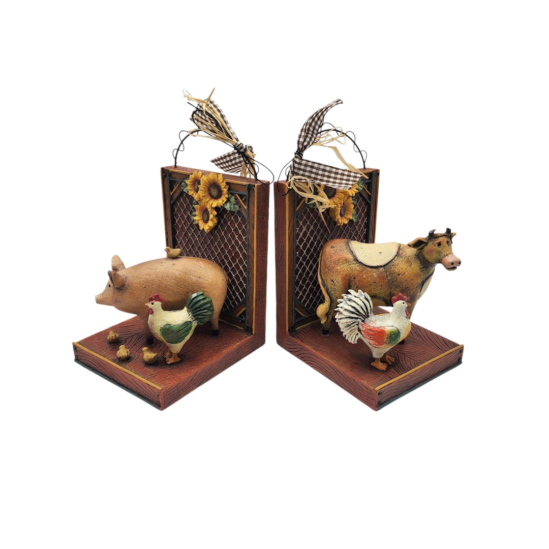 Pair of Vintage Delton Products Made in China Primitive Resin Barnyard ...