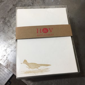 Letterpress Stationery Roadrunner Missing You Flat Cards - Etsy