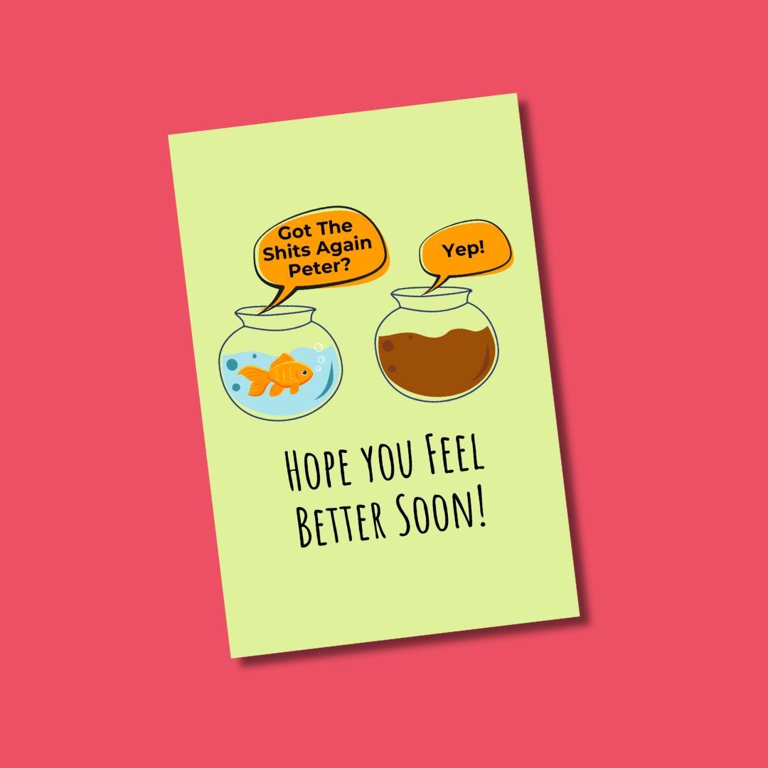 Funny Get Well Card, Cheeky Humor Card for Friend - Etsy