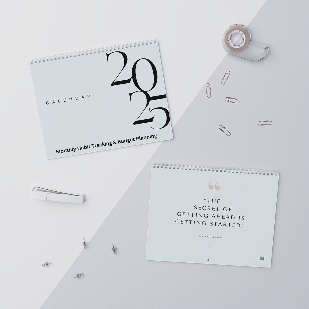 2025 Printable Wall Calendar With Monthly Habit Tracker and Budget ...