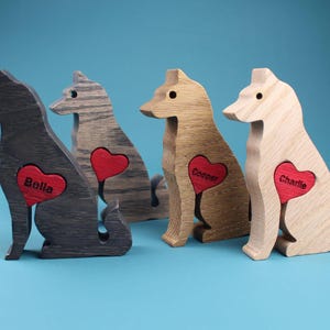 Rustic Oak Siberian Husky Sculpture: Handcrafted Wooden Dog Figurine ...
