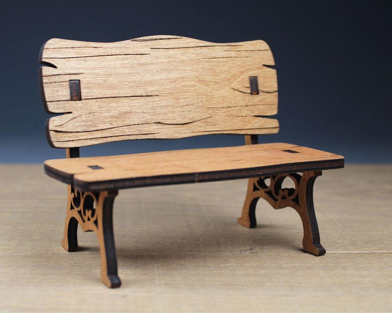 Engraved Miniature Wooden Bench: Personalized Romantic Keepsake for ...