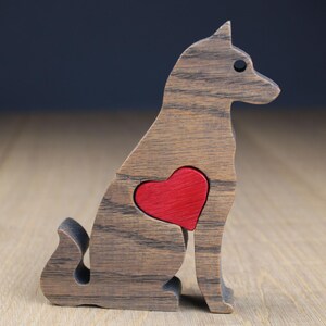 Rustic Oak Siberian Husky Sculpture: Handcrafted Wooden Dog Figurine ...