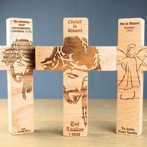 Personalized Wooden Cross With Engraved Name – Custom Gift for Easter ...