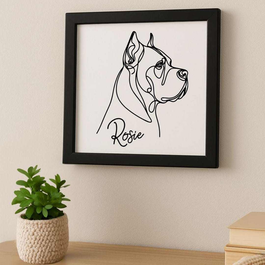 Customized Cane Corso Portrait: Laser-engraved Wooden Wall Art Memorial ...