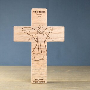 Personalized Wooden Cross With Engraved Name – Custom Gift for Easter ...