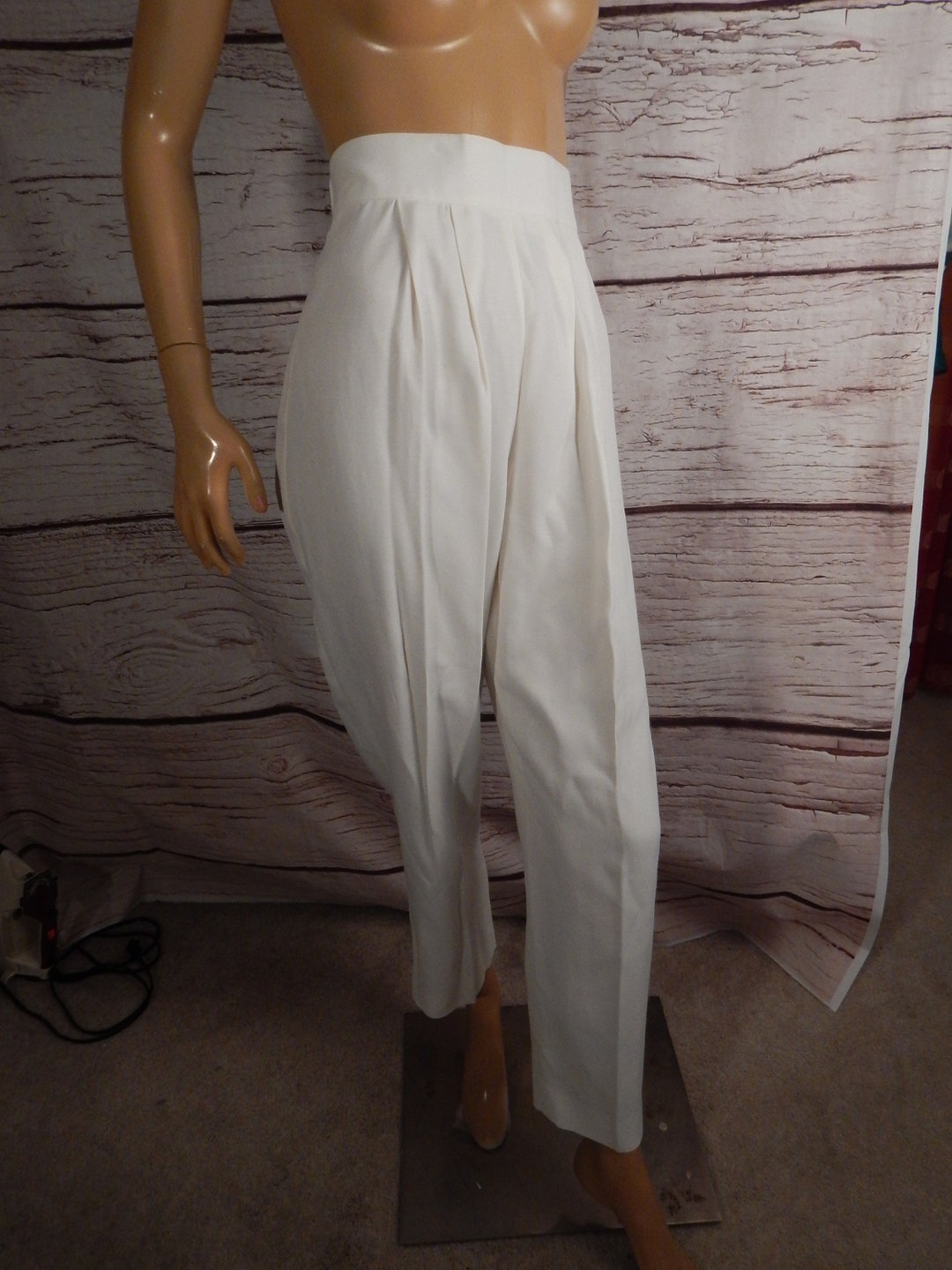 Cache High Waisted Dress Pants, off White, Waist 30vintage Disco - Etsy