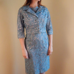 Vintage Lace Dress, Blue Lace Jacket, Handmade Appx Size 8 PERFECT Lace ...