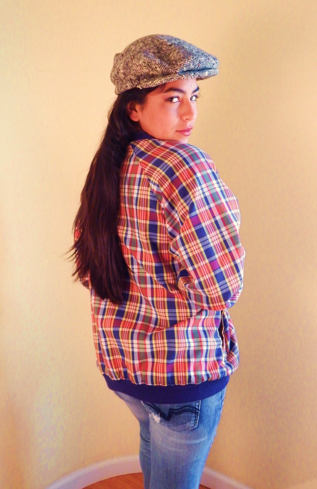 Vintage Plaid Coat, Reversible Coat, Mechanic Coat, Lowrider Jacket ...