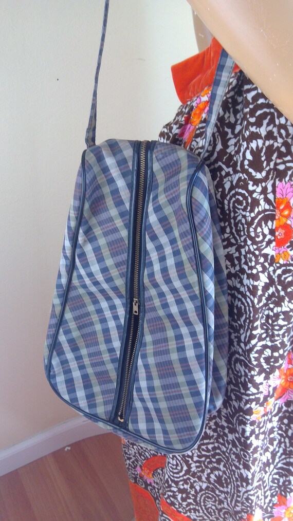 plaid SHOE bag, VINTAGE BAG, - Gem