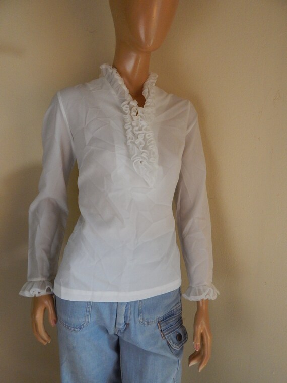 1960s button back blouse - Gem