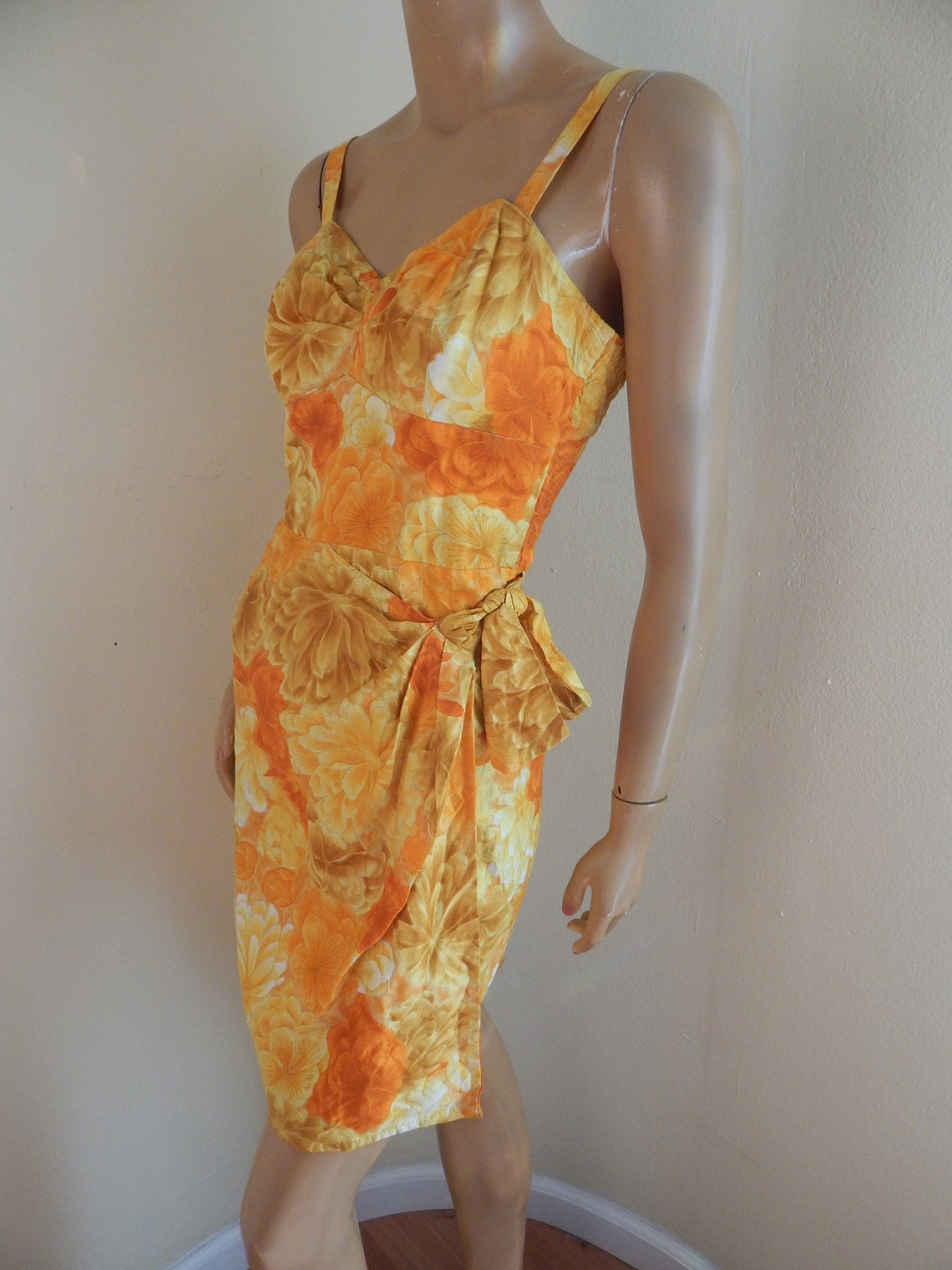 Vintage Hawaiian Sarong Dress 1950s Back Smocking Size 7 | Etsy