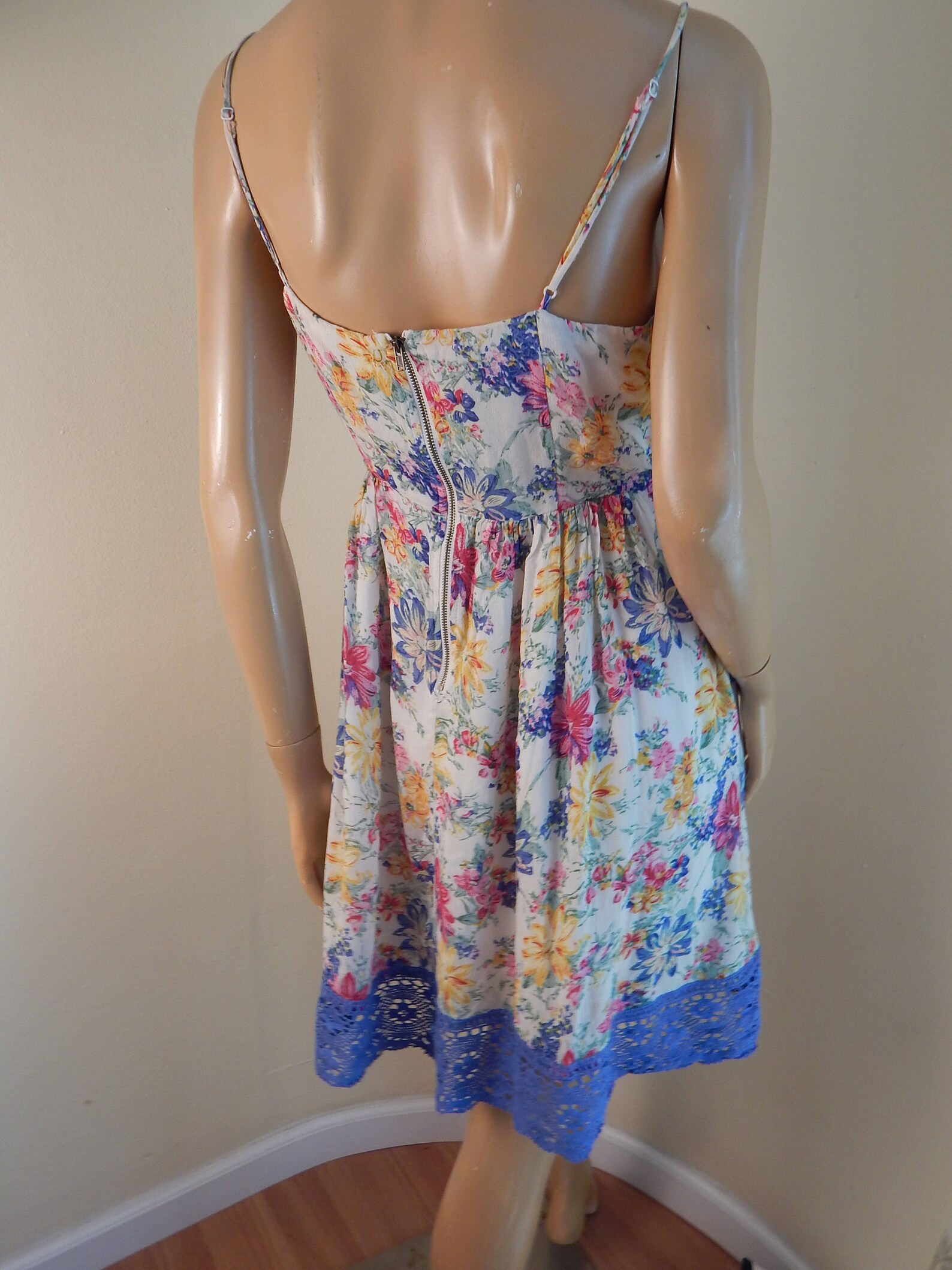 Boho Floral Lace Dress Cottage Core Floral Dress With Lace - Etsy