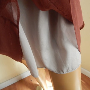Brown Silk Dress Sheer Chiffon, Moulinette Souers, Anthropology - Etsy