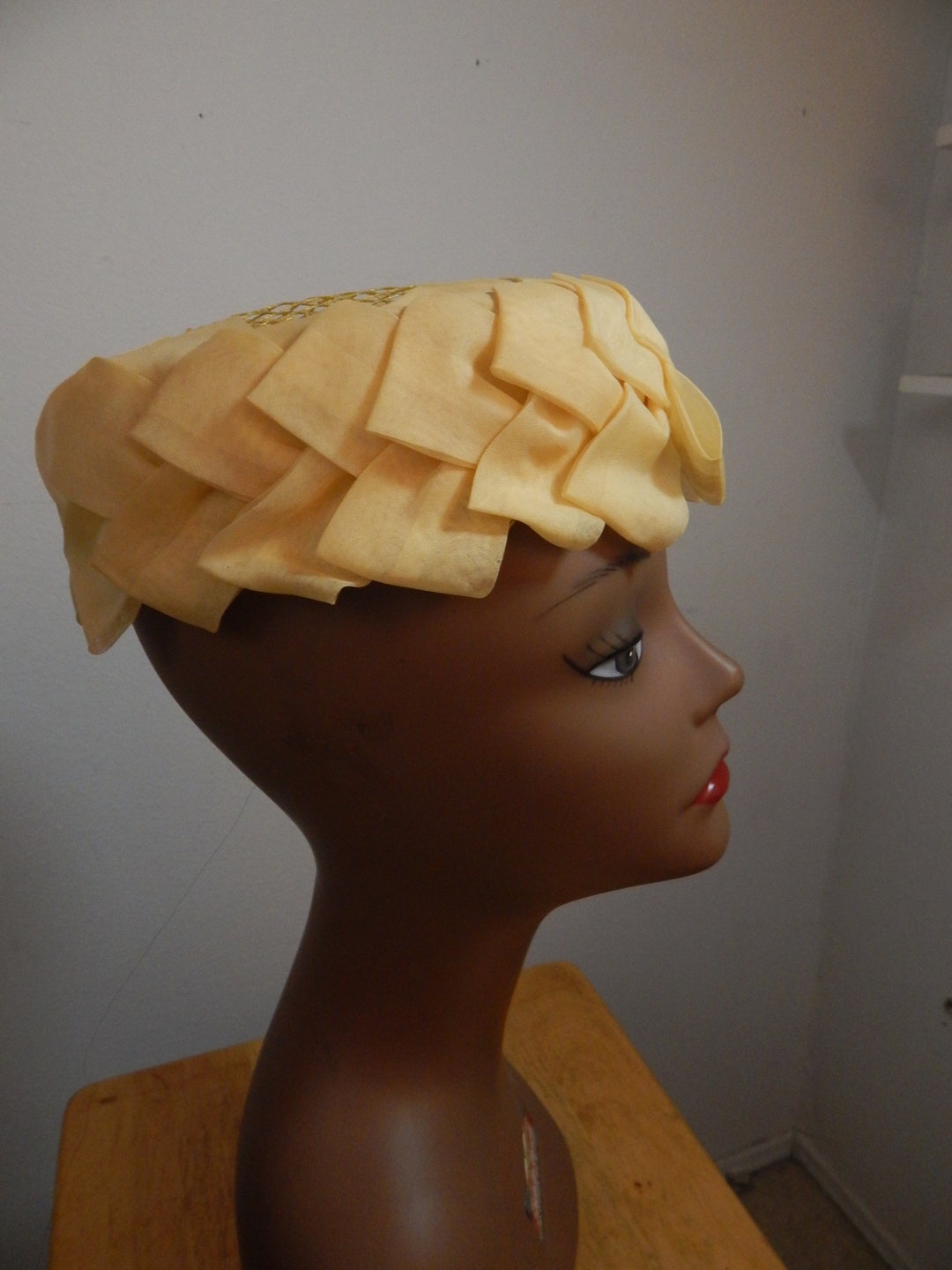 Vintage Yellow Hat 1950s - Etsy